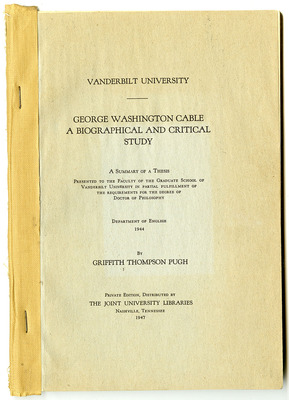 "George Washington Cable: A Biographical and Critical Study - Accession ...