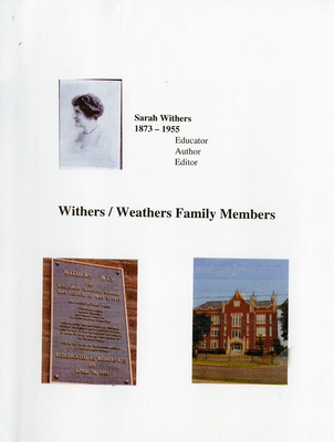 "Withers/Weathers Family History Collection - Accession 1338 - M671 (72 ...
