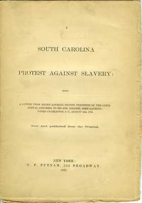 "A South Carolina Protest Against Slavery - Accession 1191 - M559 (612 ...