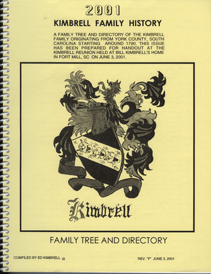 "Kimbrell Family History: Family Tree and Directory - Accession 715 no ...