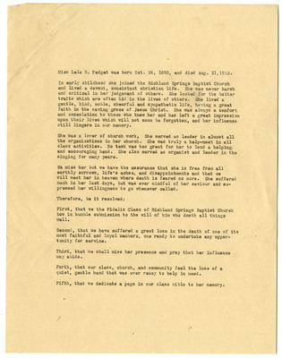 "Louisa Padgett Nettles Papers - Accession 1746 - M833 (890)" by Louisa ...